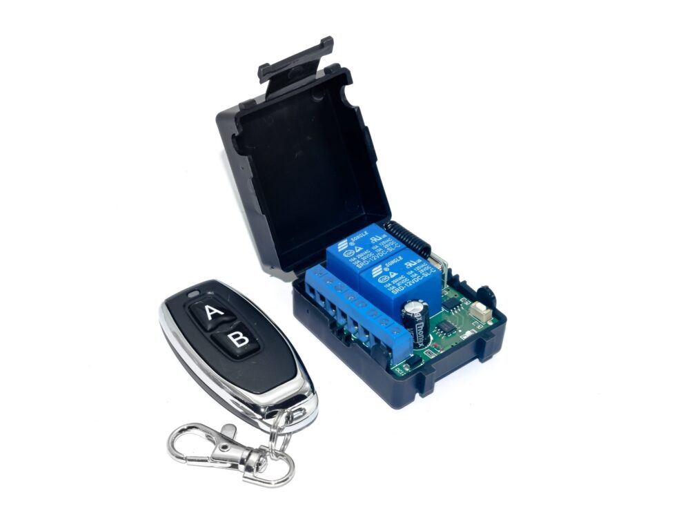 12V DC 433 MHz 2 Channel RF Transmitter and Receiver Remote Control ...