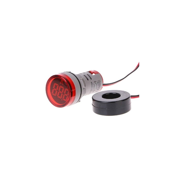 Red 0-100A 22mm AD16- 22DSA Round LED Ammeter Indicator Light with ...